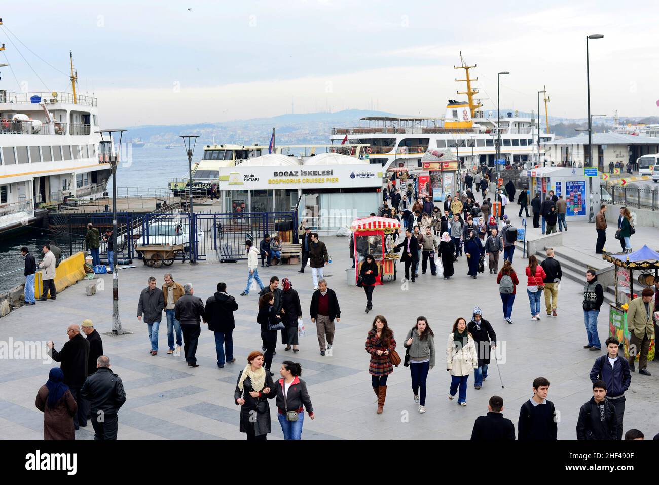 Eminonu Square near the Galata bridge in Istanbul, Turkeyl Stock Photo ...