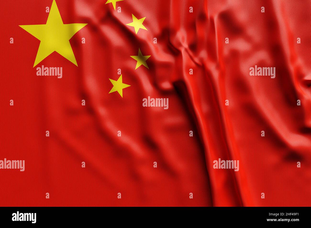 3D illustration of China national developing flag. Country symbol Stock ...