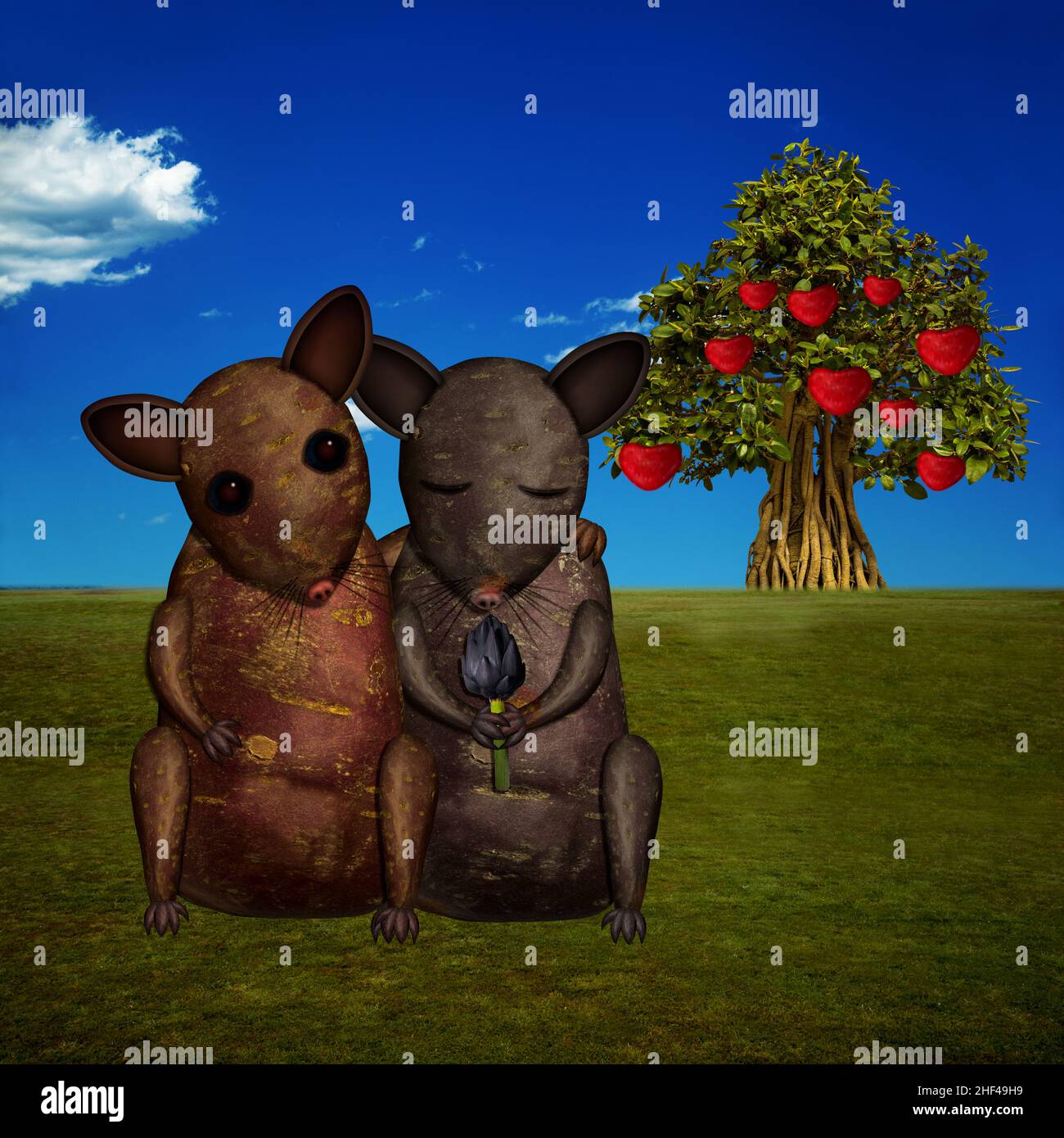 Two mice are in love Stock Photo - Alamy