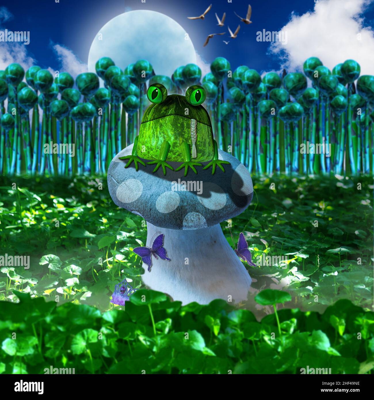 Missing princess eaten by a frog Stock Photo - Alamy