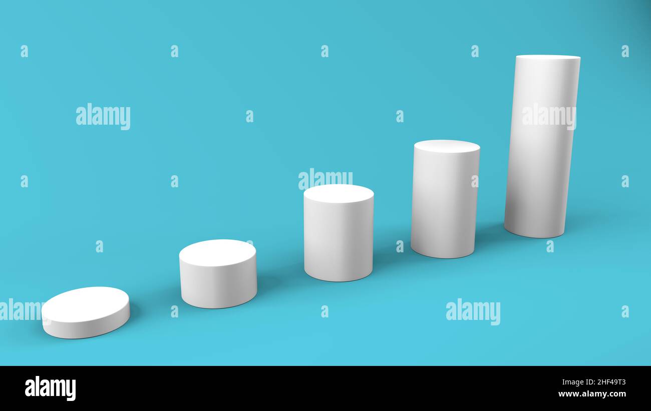 Statistics and growth graph. 3d Empty columns of economic and digital ...