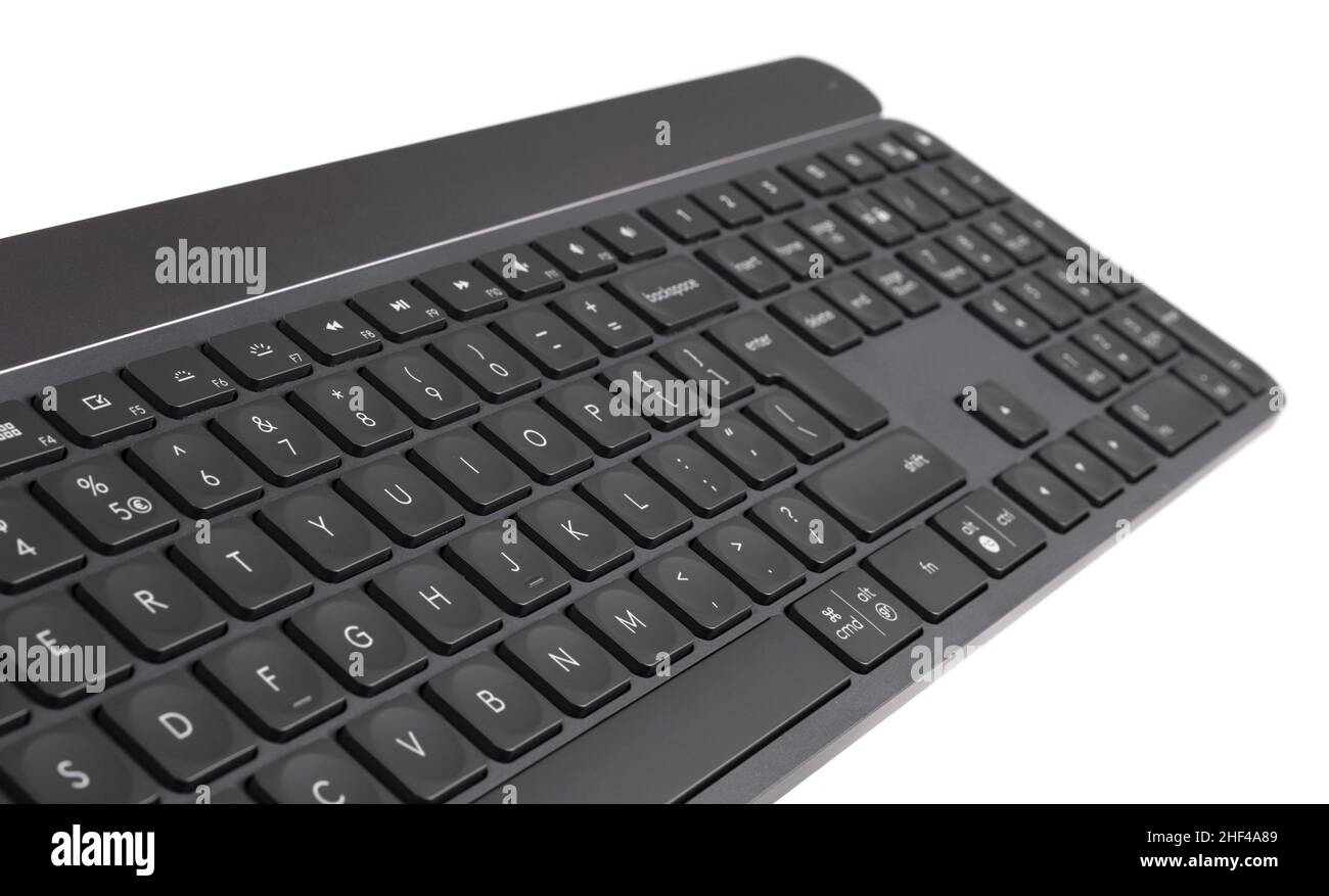 Modern computer keyboard isolated on white background Stock Photo - Alamy