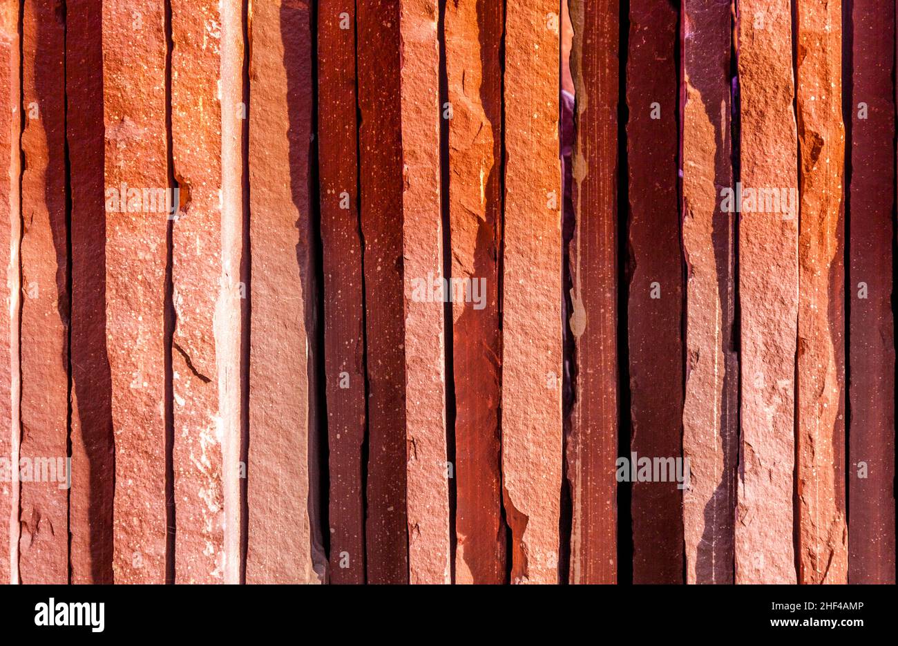 Background from paving stones, rectangular stones in red shades of ...