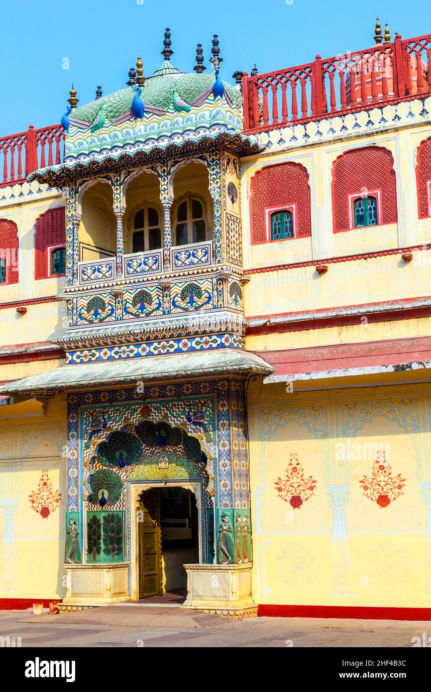 Chandra Mahal in City Palace, Jaipur, India. It was the seat of the ...
