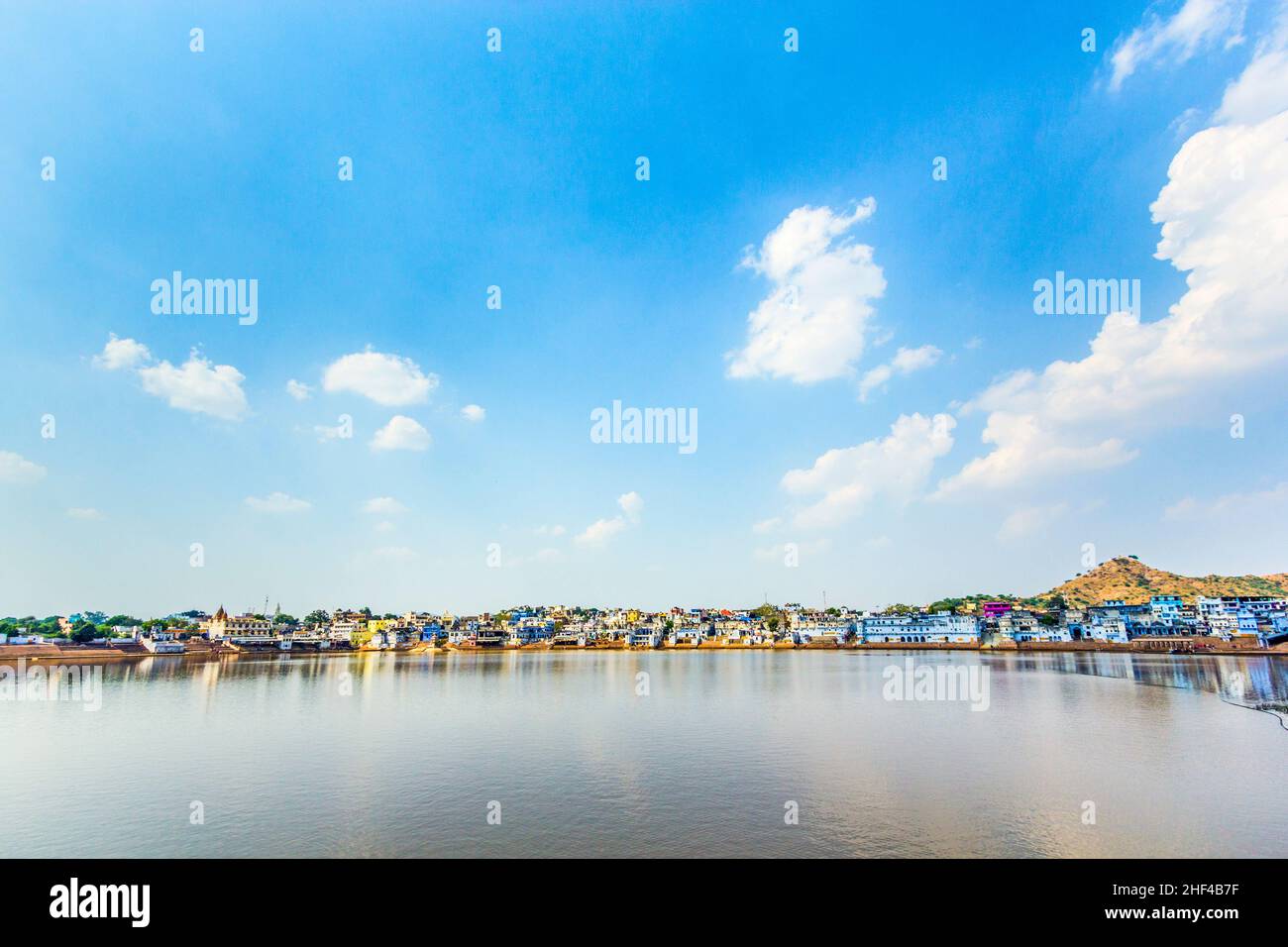 View of the holy sacred place for Hindus town Pushkar with Pushlkar ...