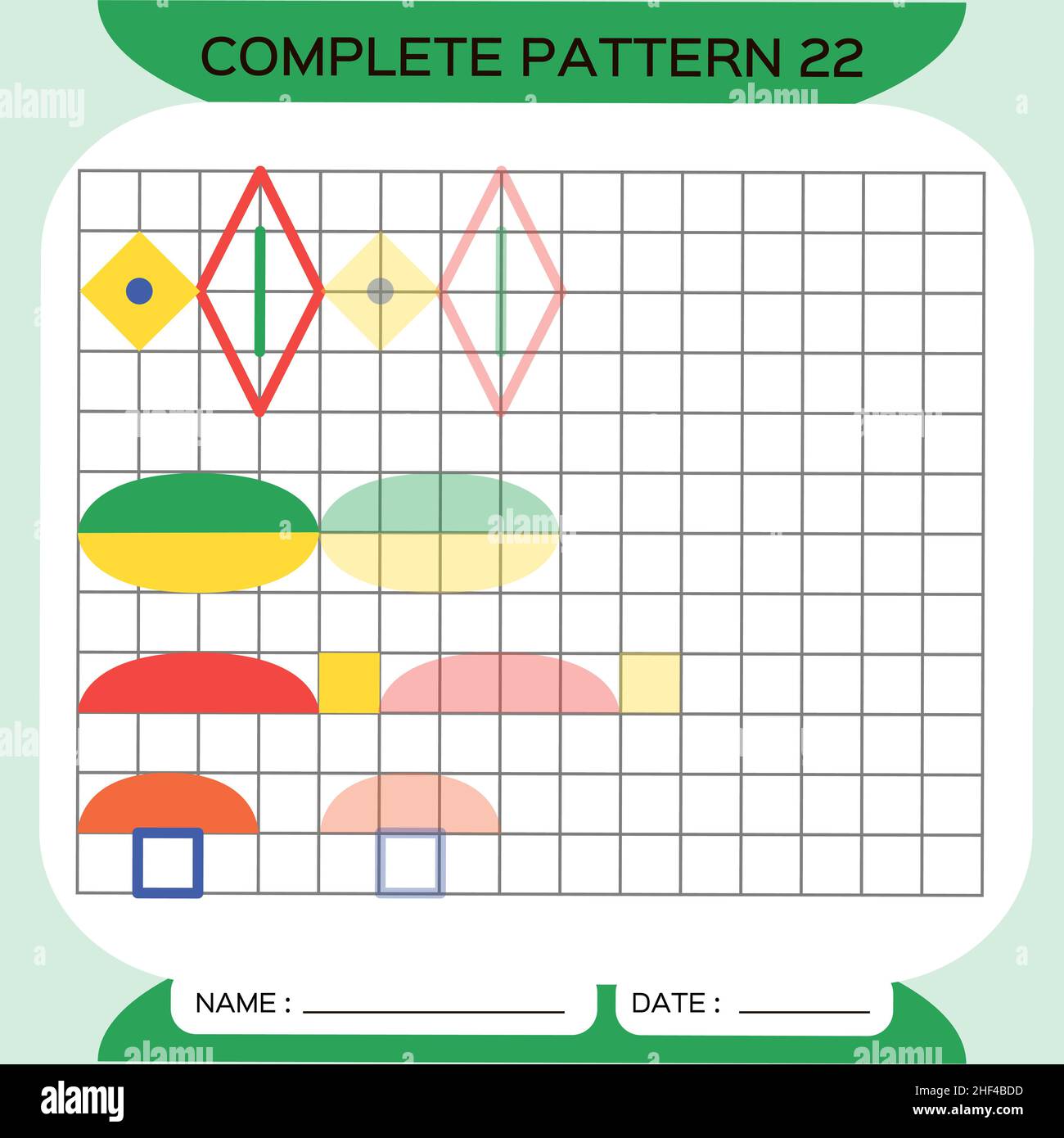 Repeat Pattern, Puzzle. Copy Picture. Special for preschool kids ...