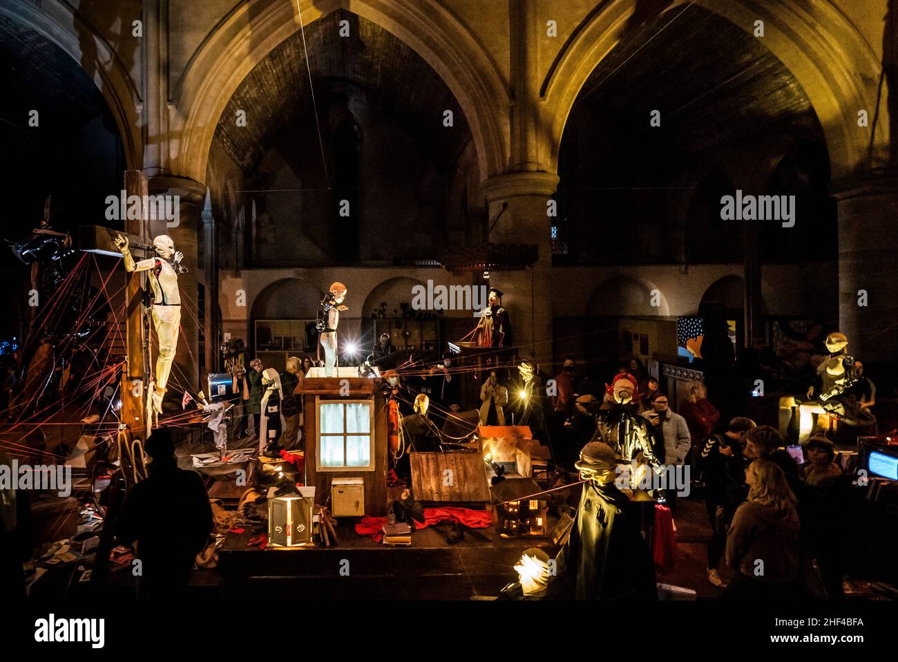 Guest view art installation 'Monster' by sculpture Artist Giles Walker ...