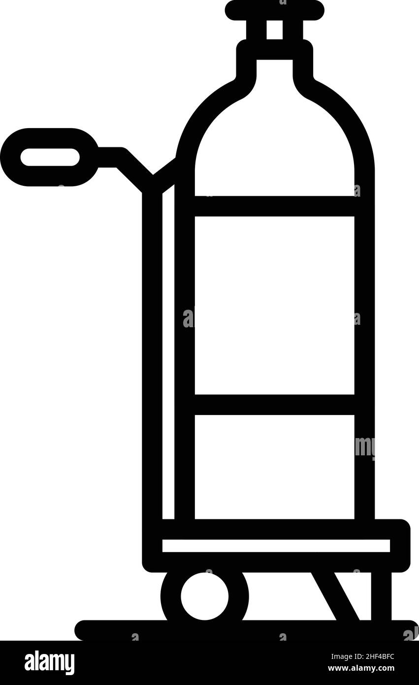 Oxygen tank icon outline vector. Home equipment. Portable machine Stock ...