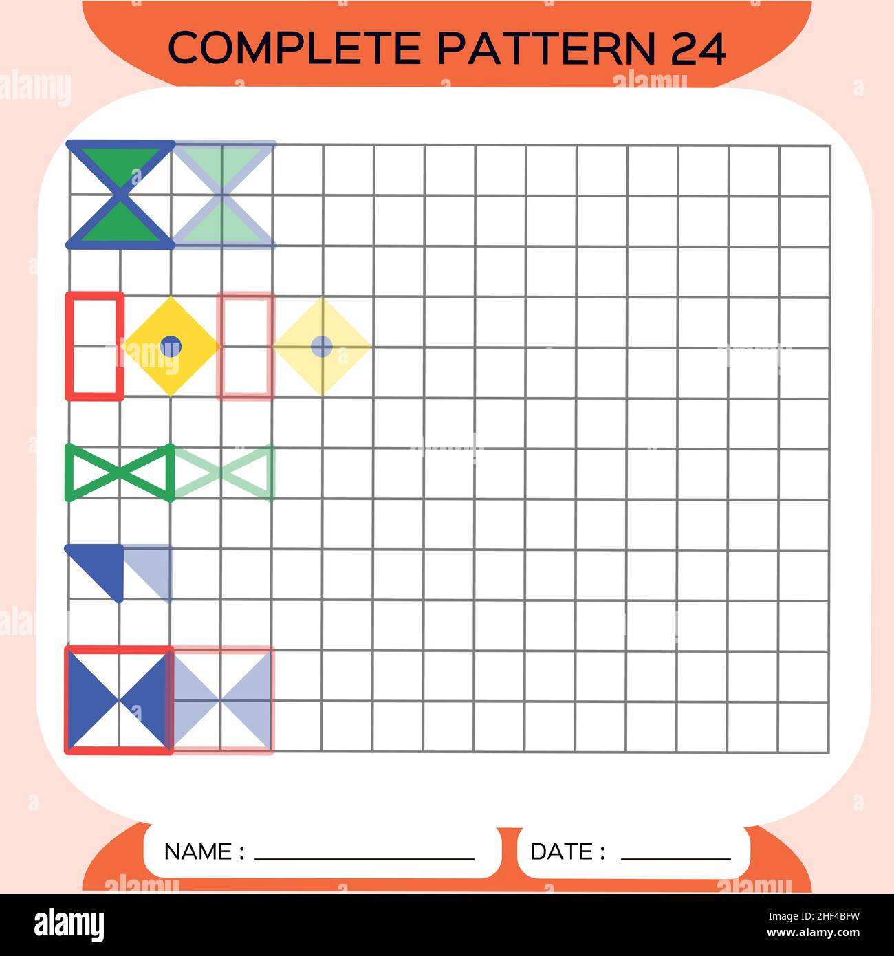 Repeat Pattern, Puzzle. Copy Picture. Special for preschool kids ...