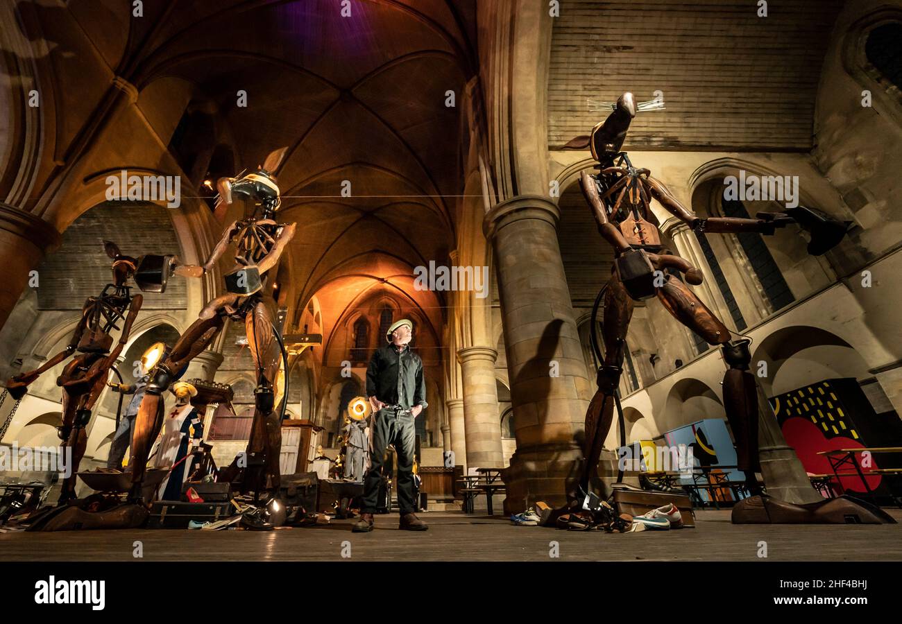 Artist Giles Walker with his installation 'Monster' that has opened at ...