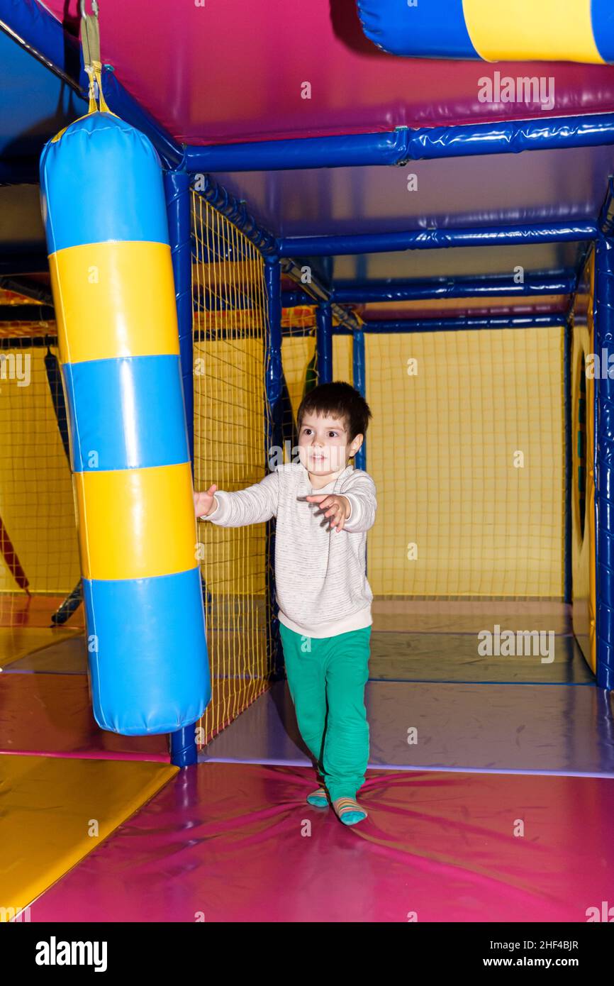 Boxing kid boy punching bag hi-res stock photography and images - Alamy