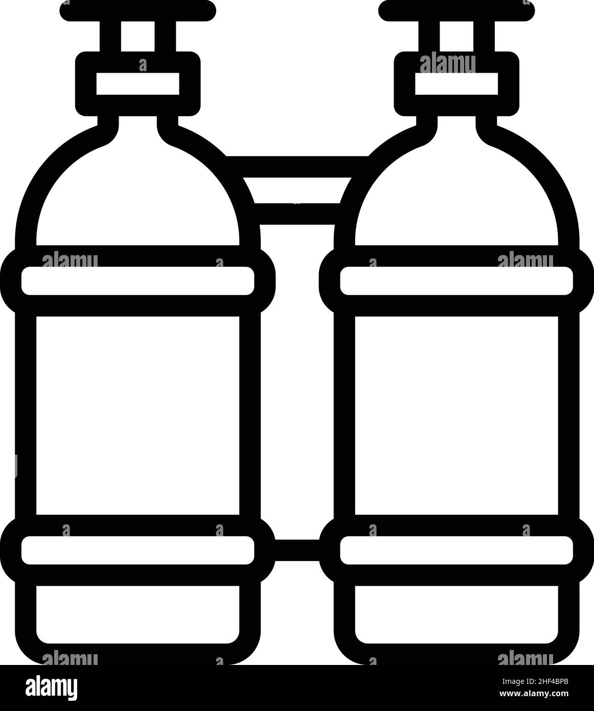 Oxygen double tank icon outline vector. Medical therapy. Home equipment ...