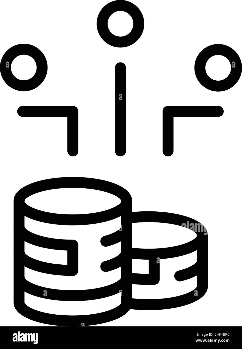 Dream coin income icon outline vector. Passive money. Computer work ...