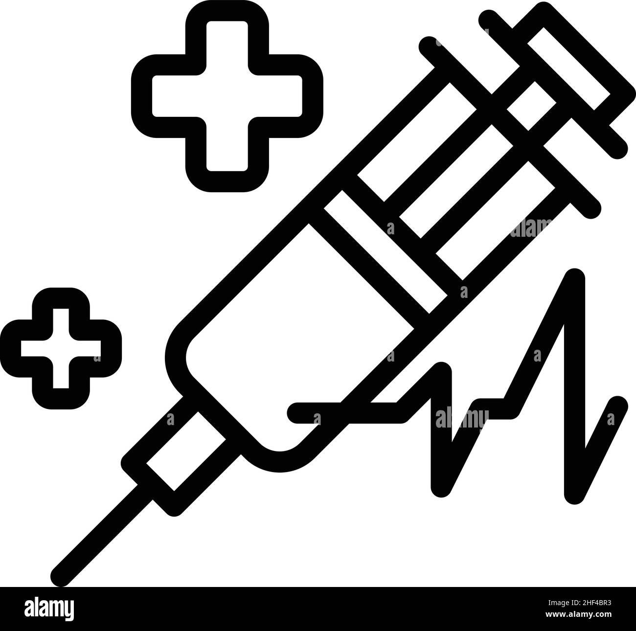 Medical syringe icon outline vector. Vaccine needle. Inject shot Stock ...