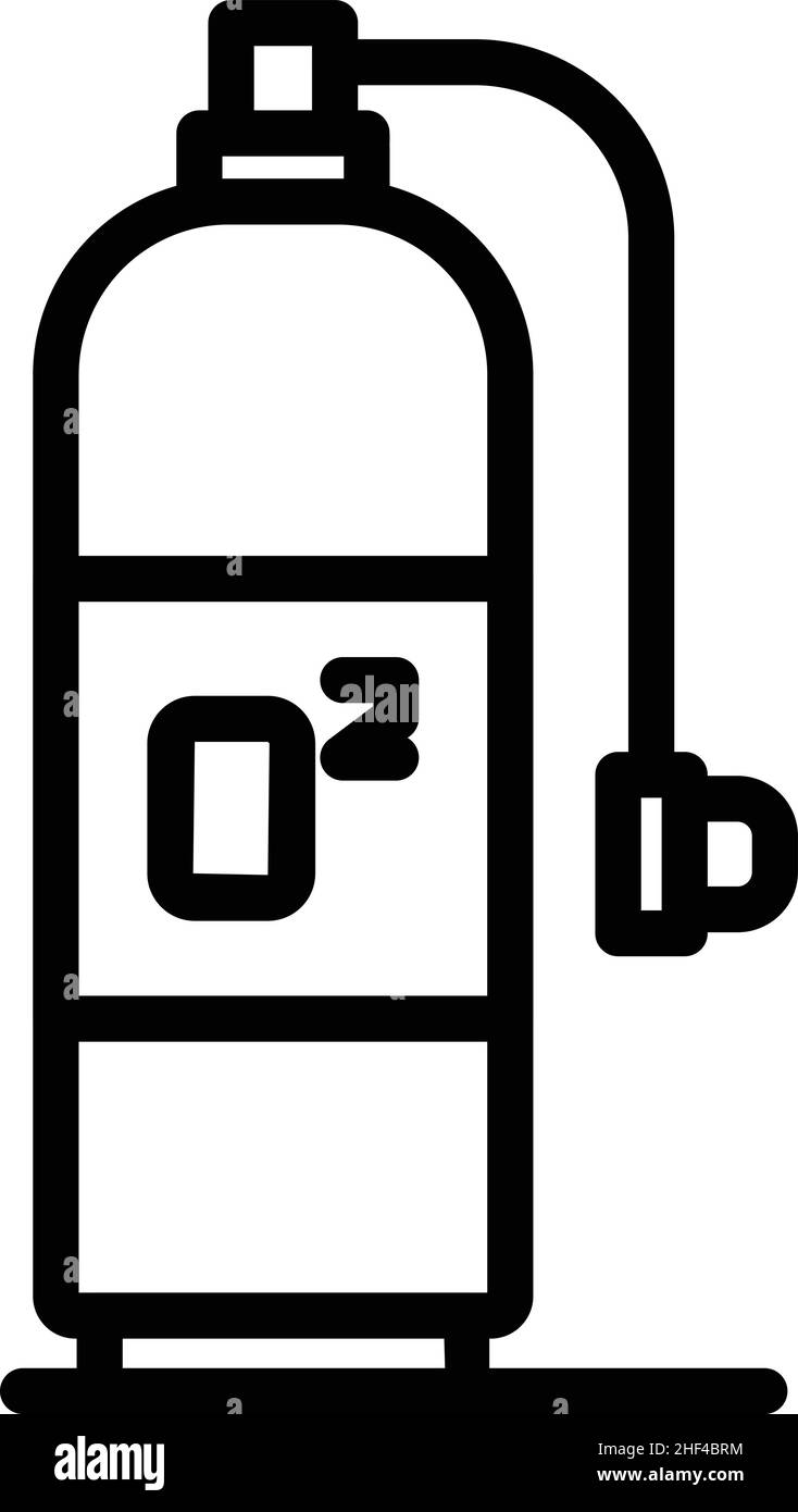 Oxygen tank icon outline vector. Medical concentrator. Portable ...