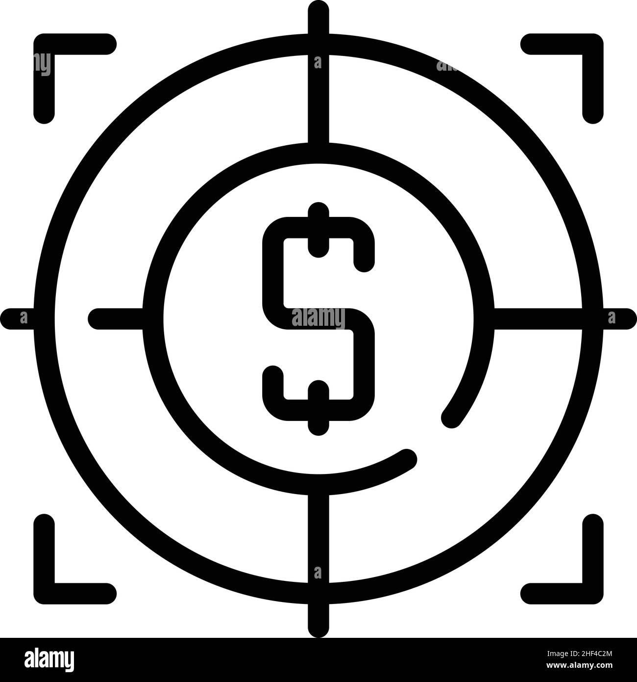 Passive income target icon outline vector. Computer money. Business job ...