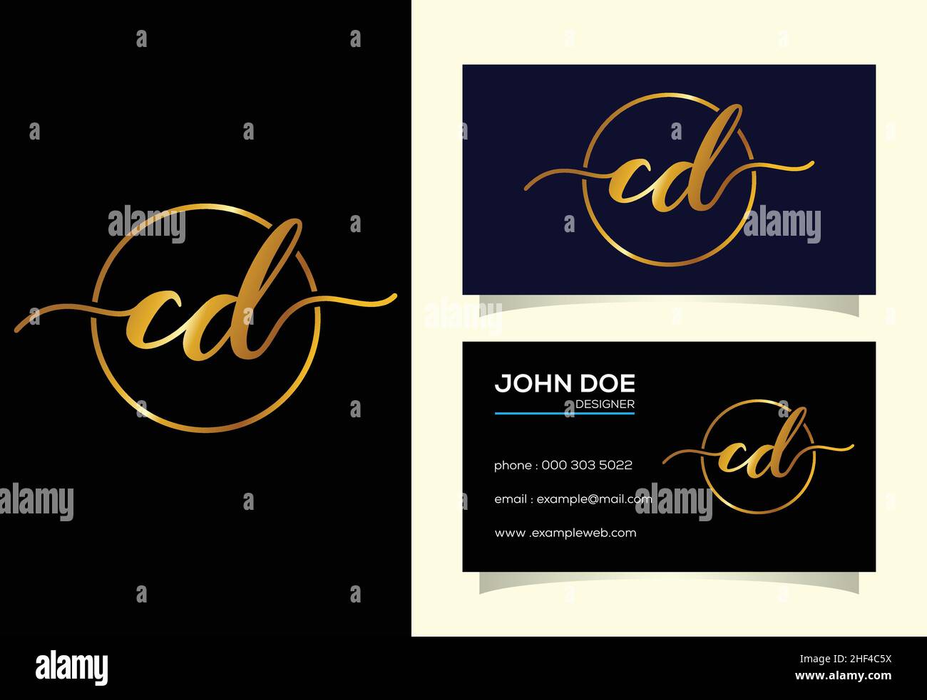 Initial Letter C D Logo Design Vector. Graphic Alphabet Symbol For ...