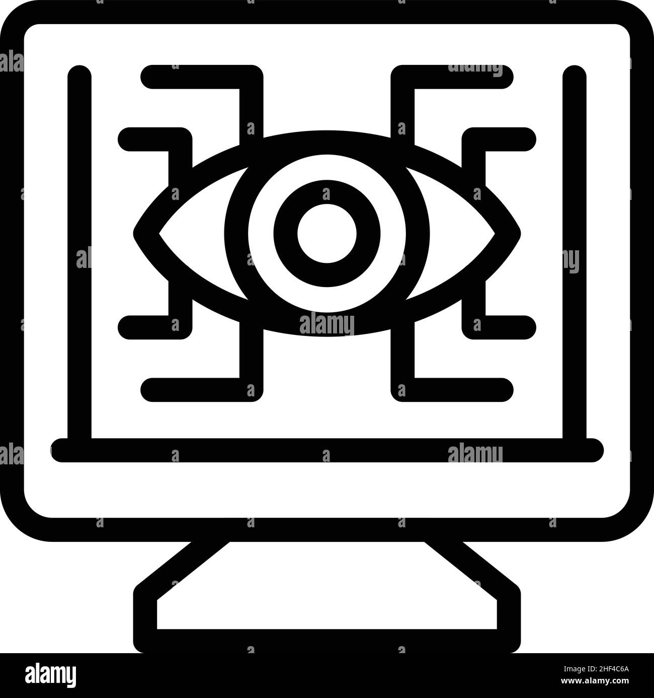 Digital eye search icon outline vector. Economic result. Stock report ...