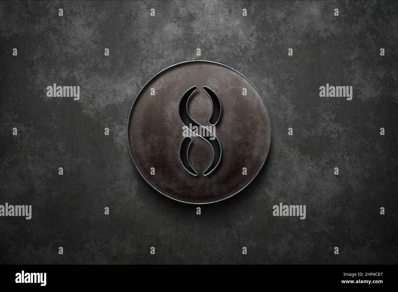 3D rendering singulari cryptocurrency coin on colorful background ...