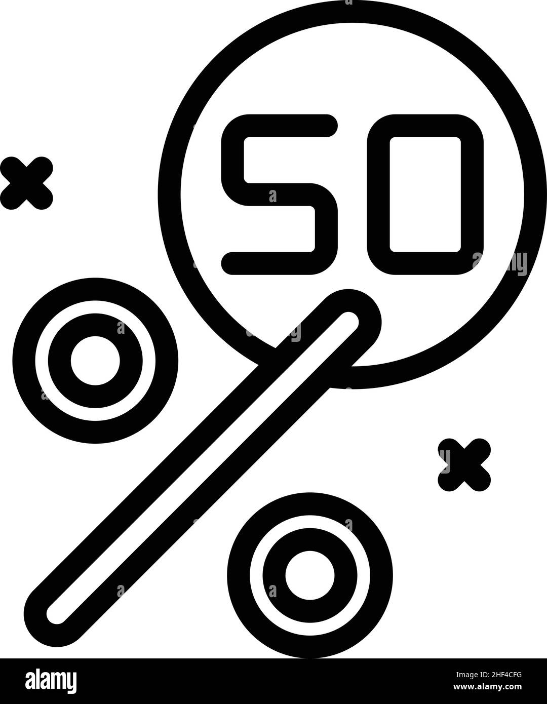 Half sale icon outline vector. Promo code. Digital price Stock Vector ...