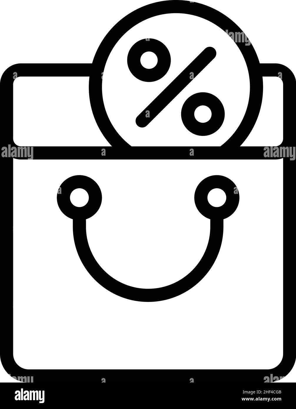 Sale promo bag icon outline vector. Promotion code. Digital discount ...