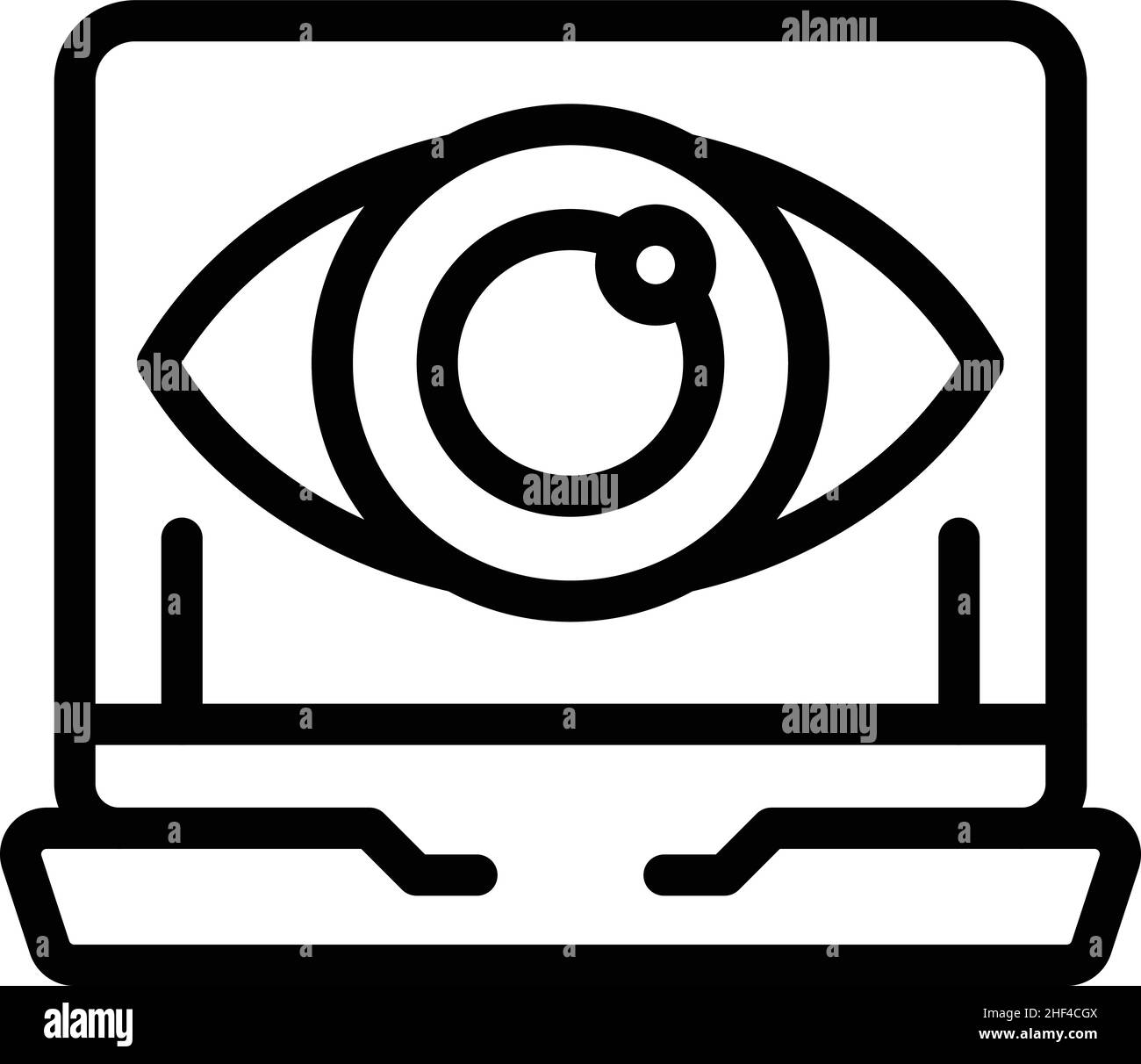 Laptop overview icon outline vector. Financial data. Economic result ...