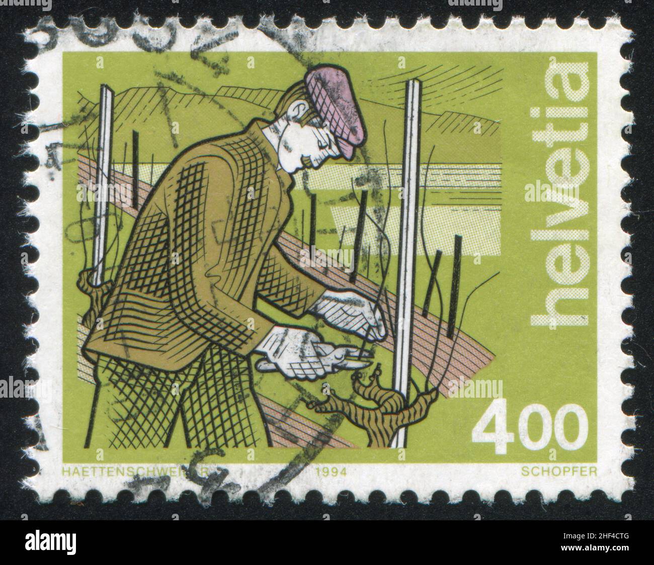 SWITZERLAND - CIRCA 1994: stamp printed by Switzerland, shows Wine ...