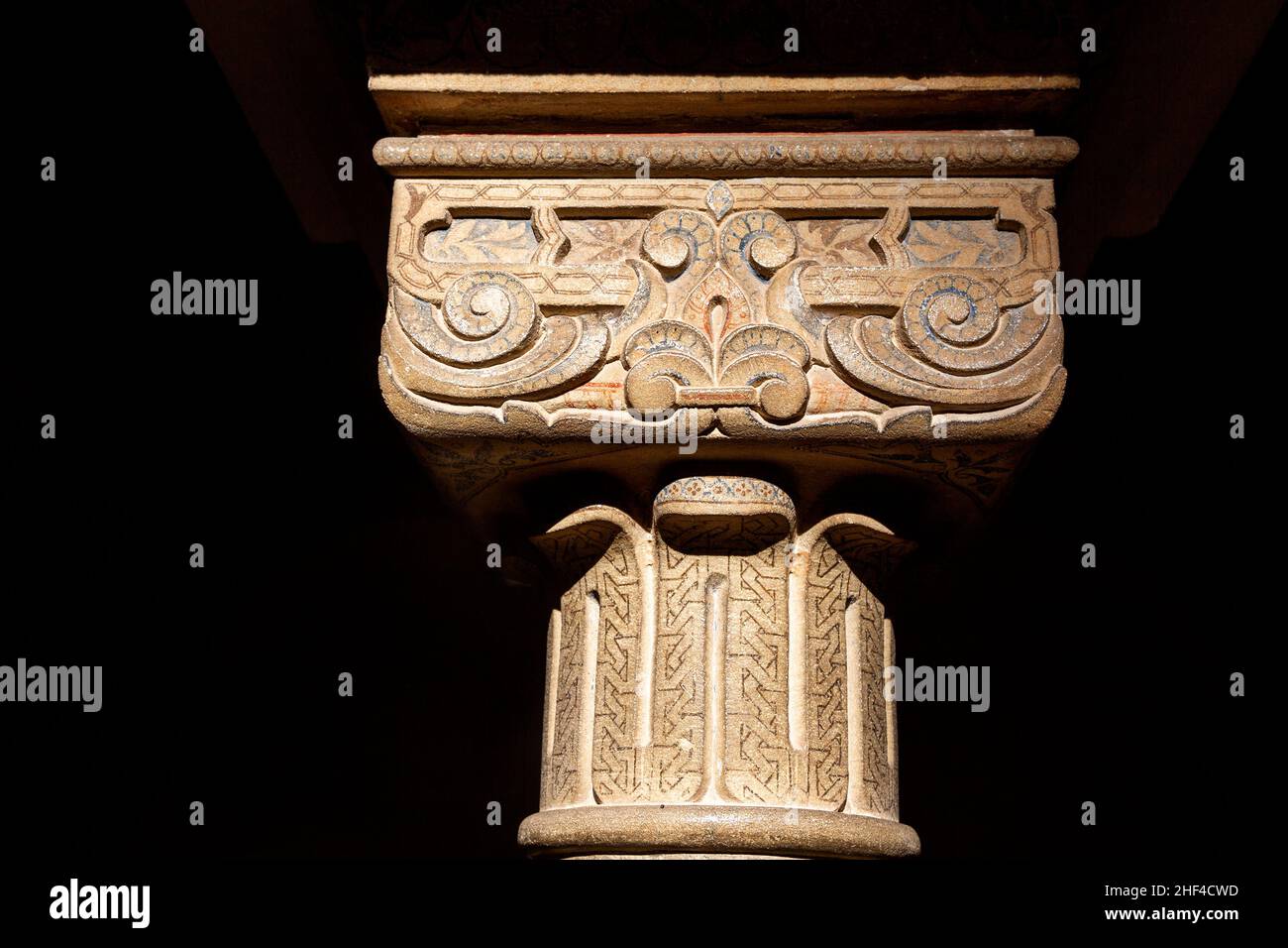 Islamic design architectural detail inside the Moorish palace of the ...