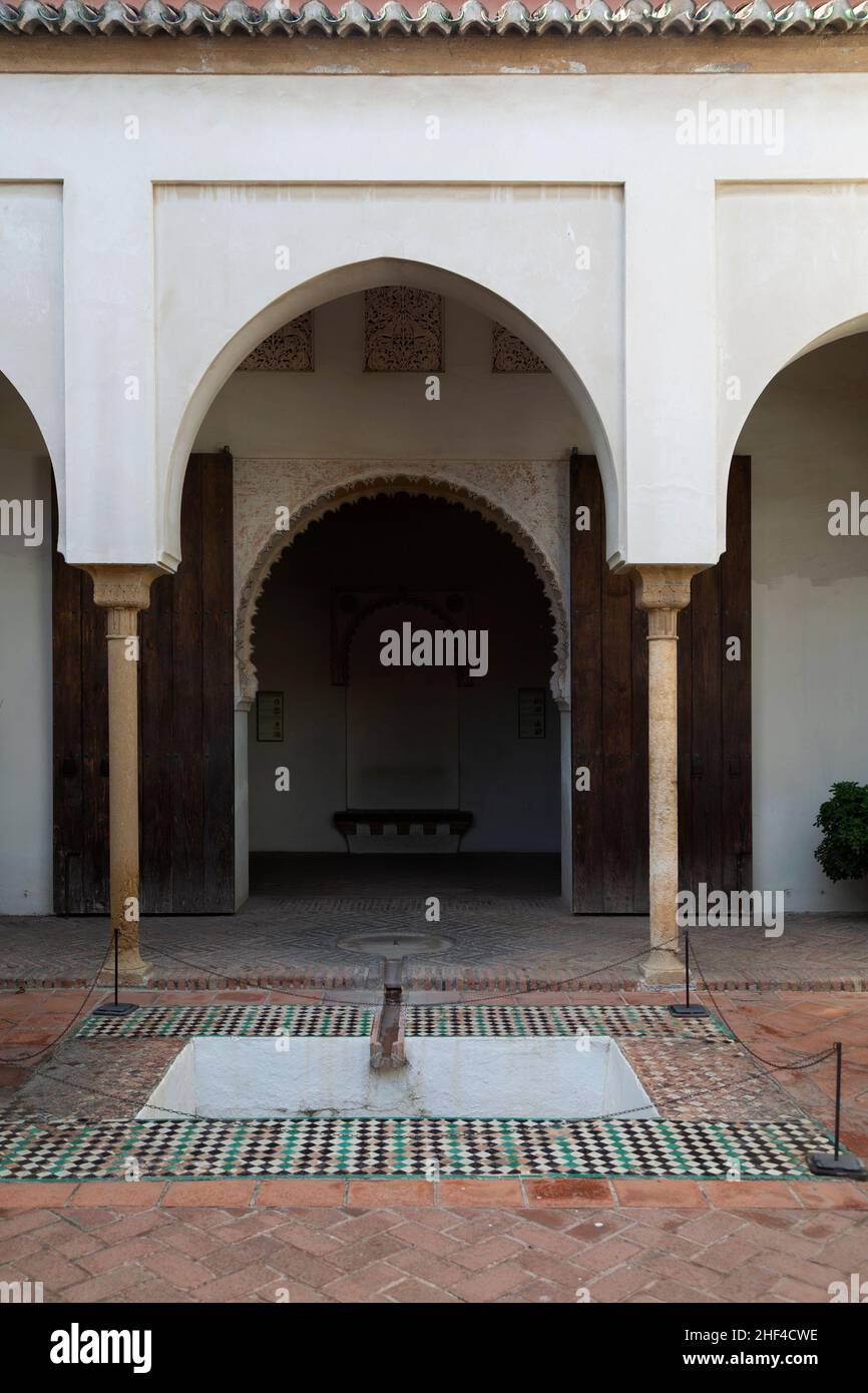 Islamic design architectural detail inside the Moorish palace of the ...