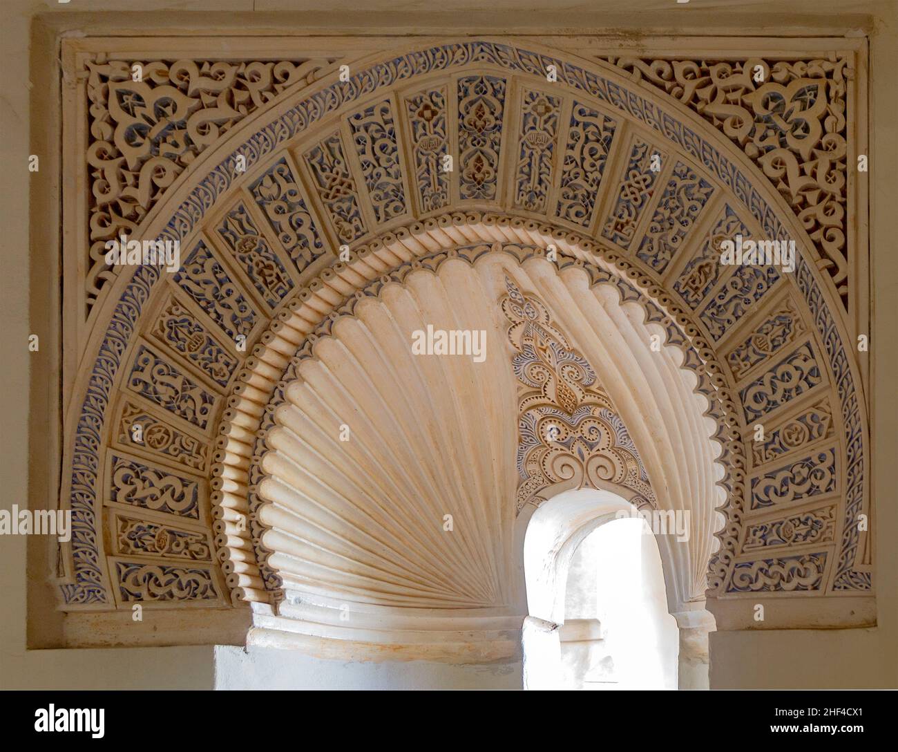 Islamic design architectural detail inside the Moorish palace of the ...