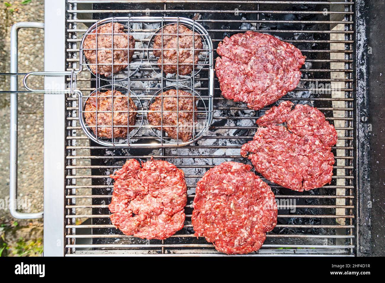 BBQ Burgers at the outdoor grill Stock Photo - Alamy
