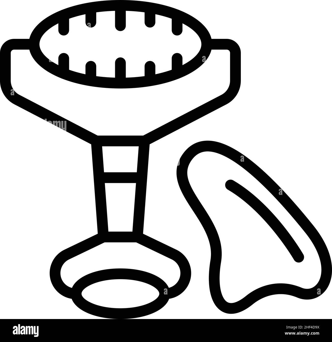 Face Roller Icon Outline Vector Facial Massage Woman Beauty Stock