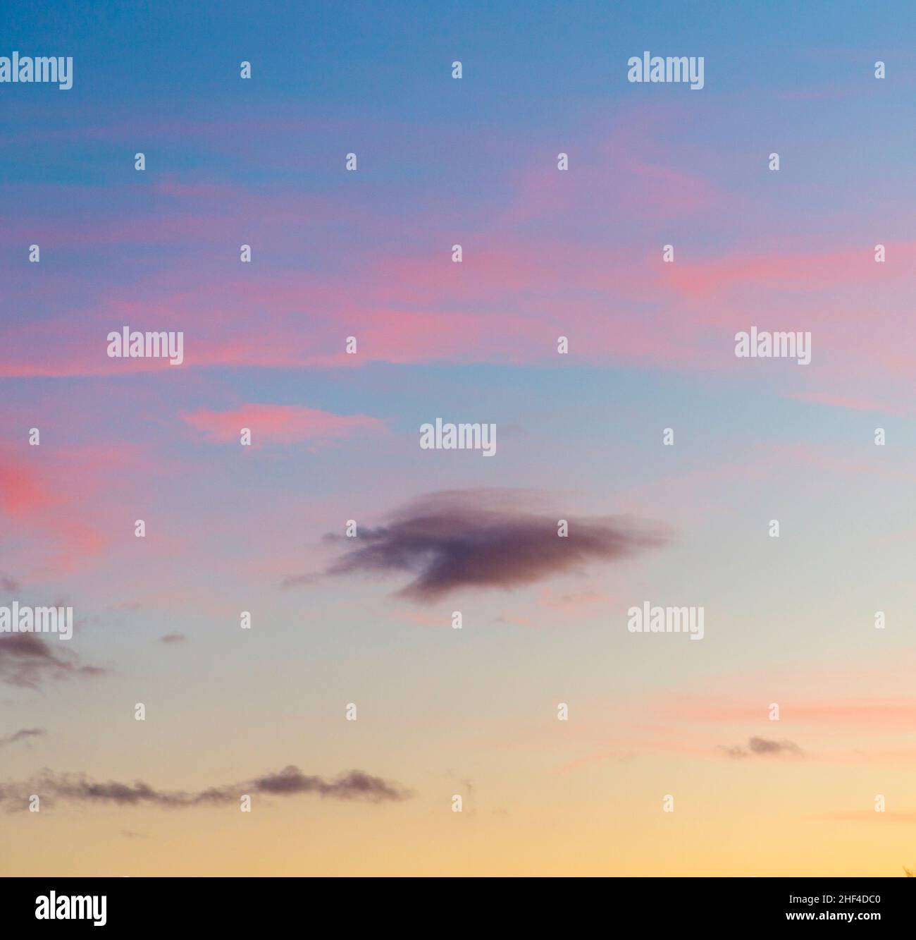 harmonic pattern of blue and red sky in sunset Stock Photo - Alamy