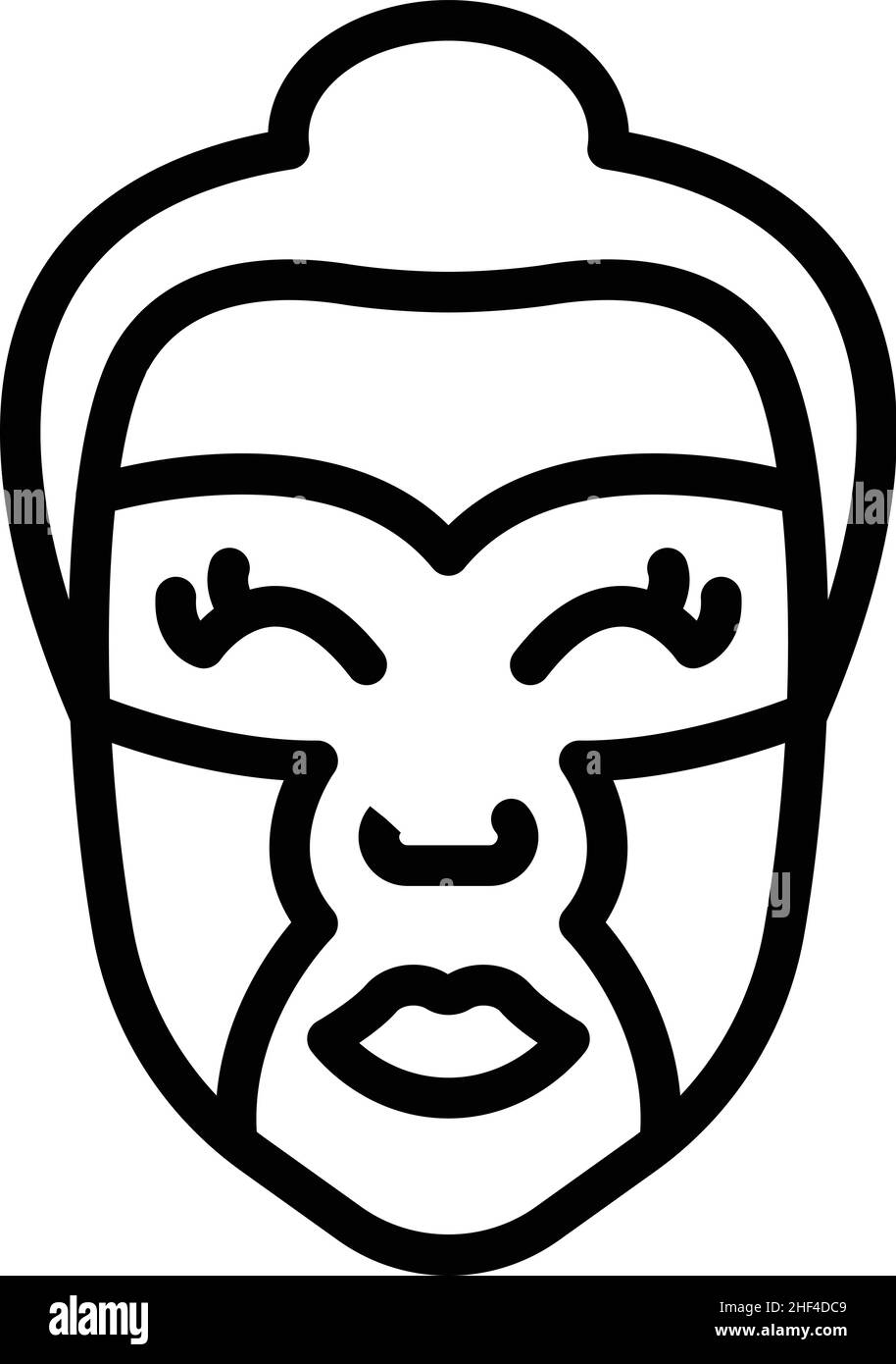 Skin facial massage icon outline vector. Woman face. Roller care Stock ...