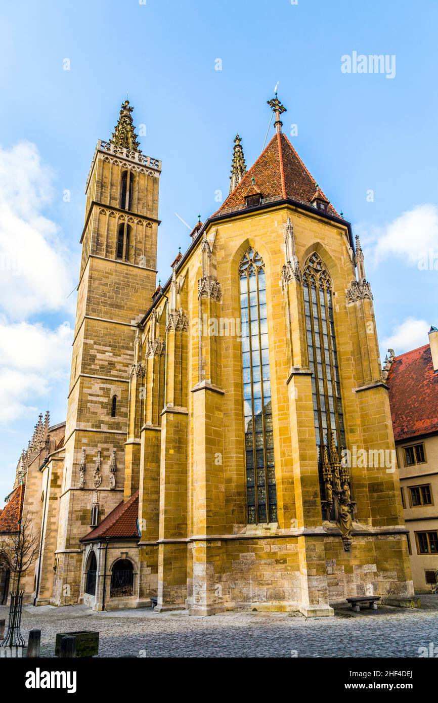 St. Jakobs-Church at Rothenburg ob der Tauber in Franconia Stock Photo ...