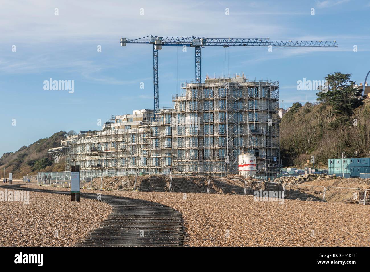 Construction in progress at Folkestone’s Shoreline harbour seafront ...