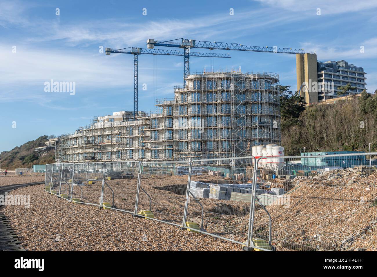 Construction in progress at Folkestone’s Shoreline harbour seafront ...