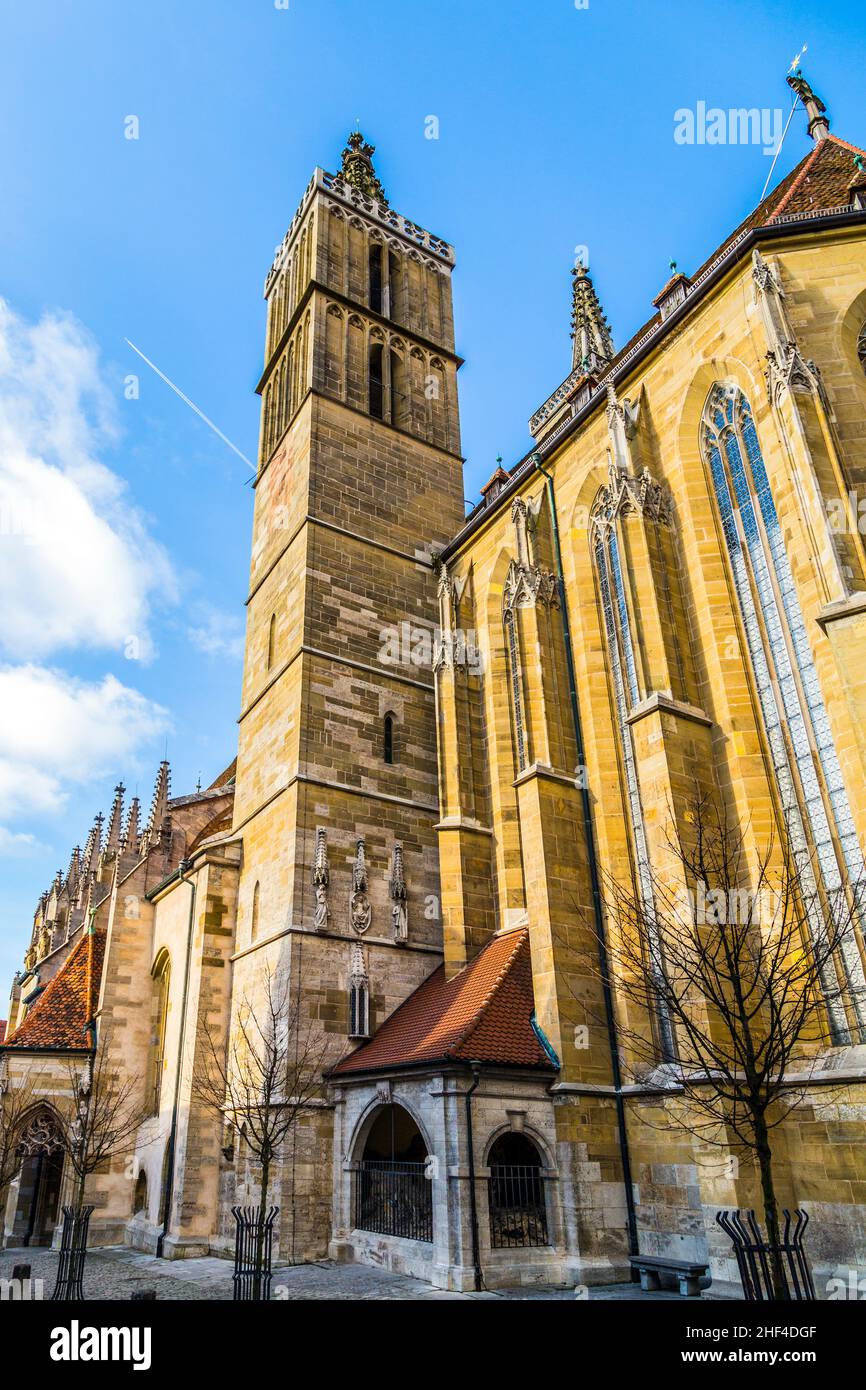 St. Jakobs-Church at Rothenburg ob der Tauber in Franconia Stock Photo ...