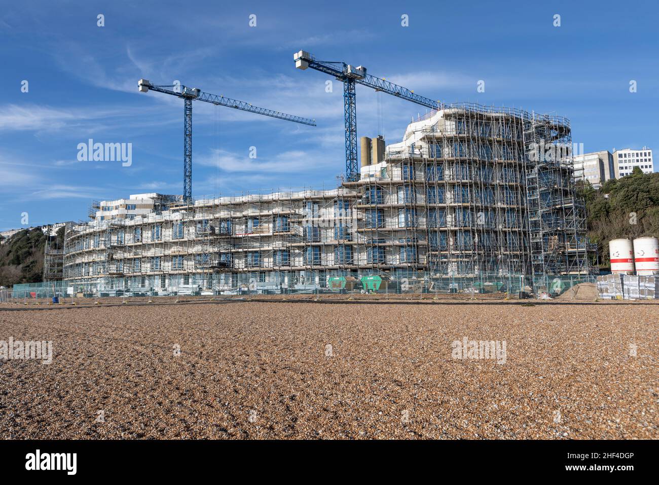 Construction in progress at Folkestone’s Shoreline harbour seafront ...