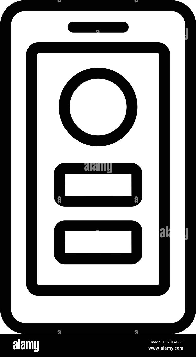 Video app icon outline vector. Internet screen. Data element Stock ...
