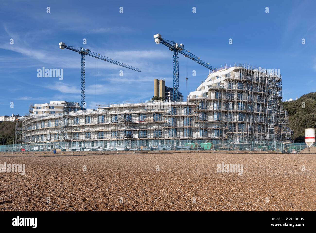 Construction in progress at Folkestone’s Shoreline harbour seafront ...
