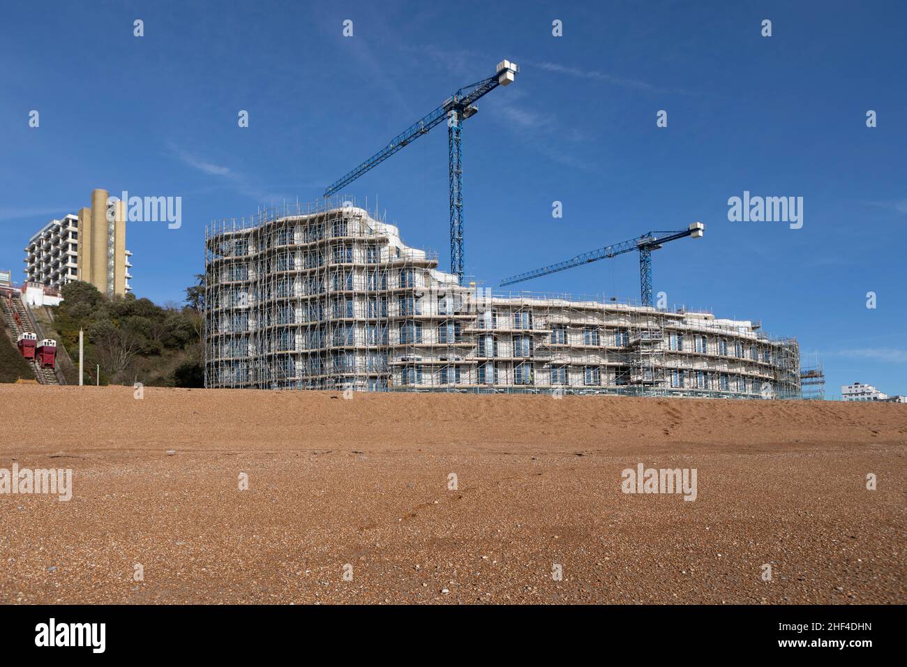 Construction in progress at Folkestone’s Shoreline harbour seafront ...