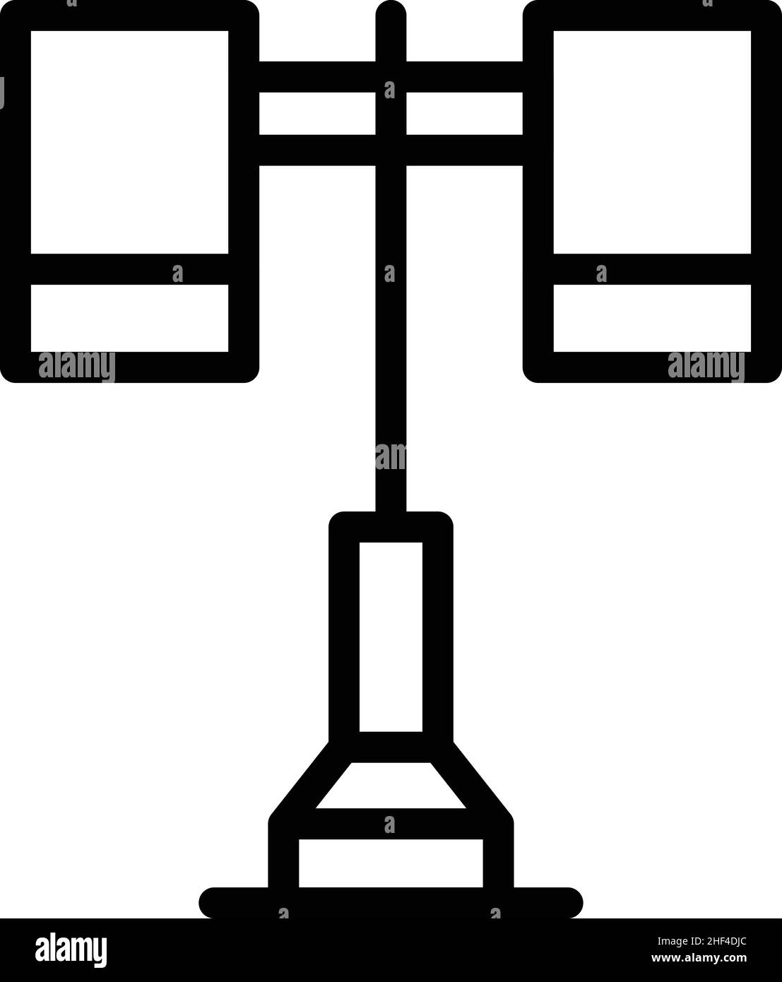 Interior lampshade icon outline vector. Floor lamp. Stand light Stock ...