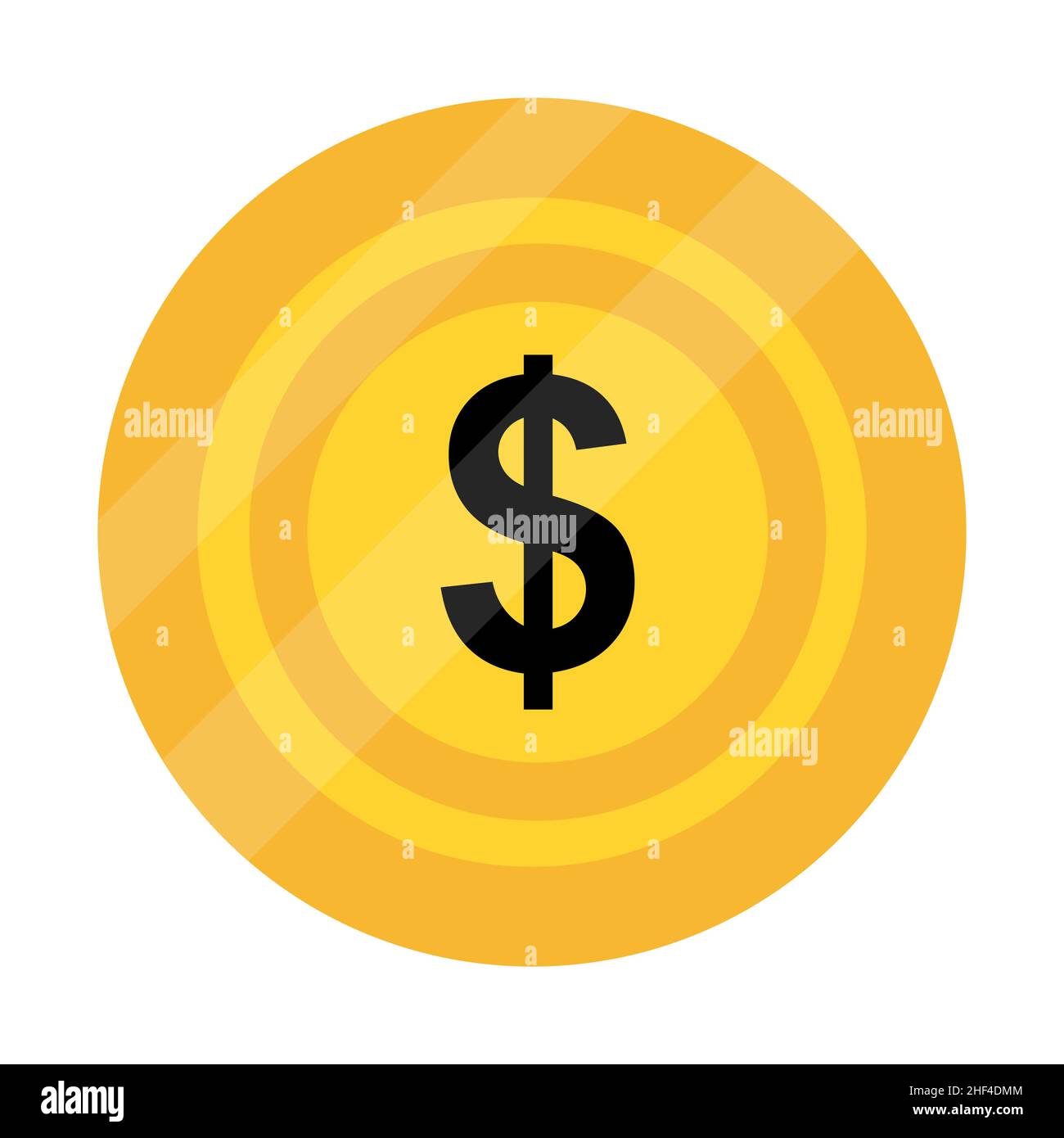 Flat style gold coin. Vector illustration on an isolated white ...