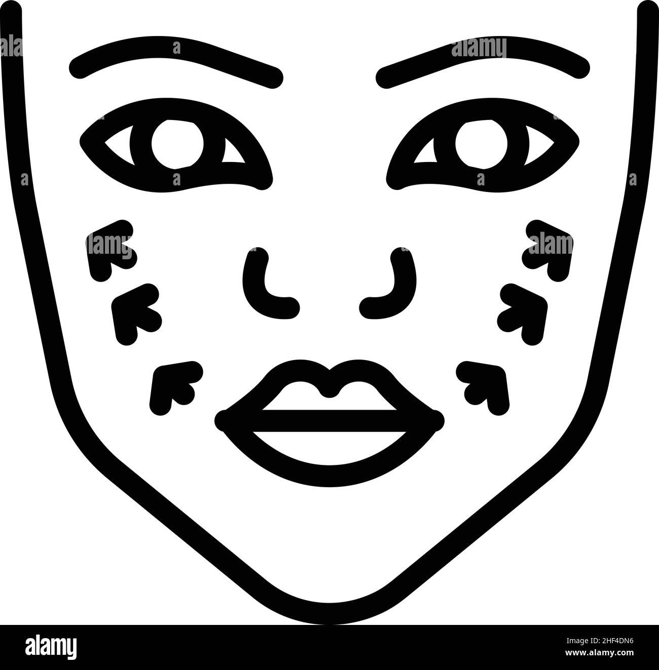Cupping facial massage icon outline vector. Face skin. Spa treatment ...