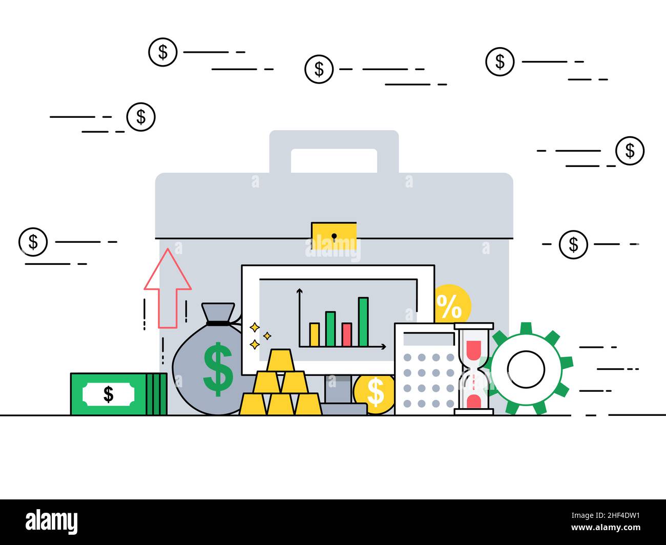 Investment portfolio in flat style. Financial concept. Vector ...