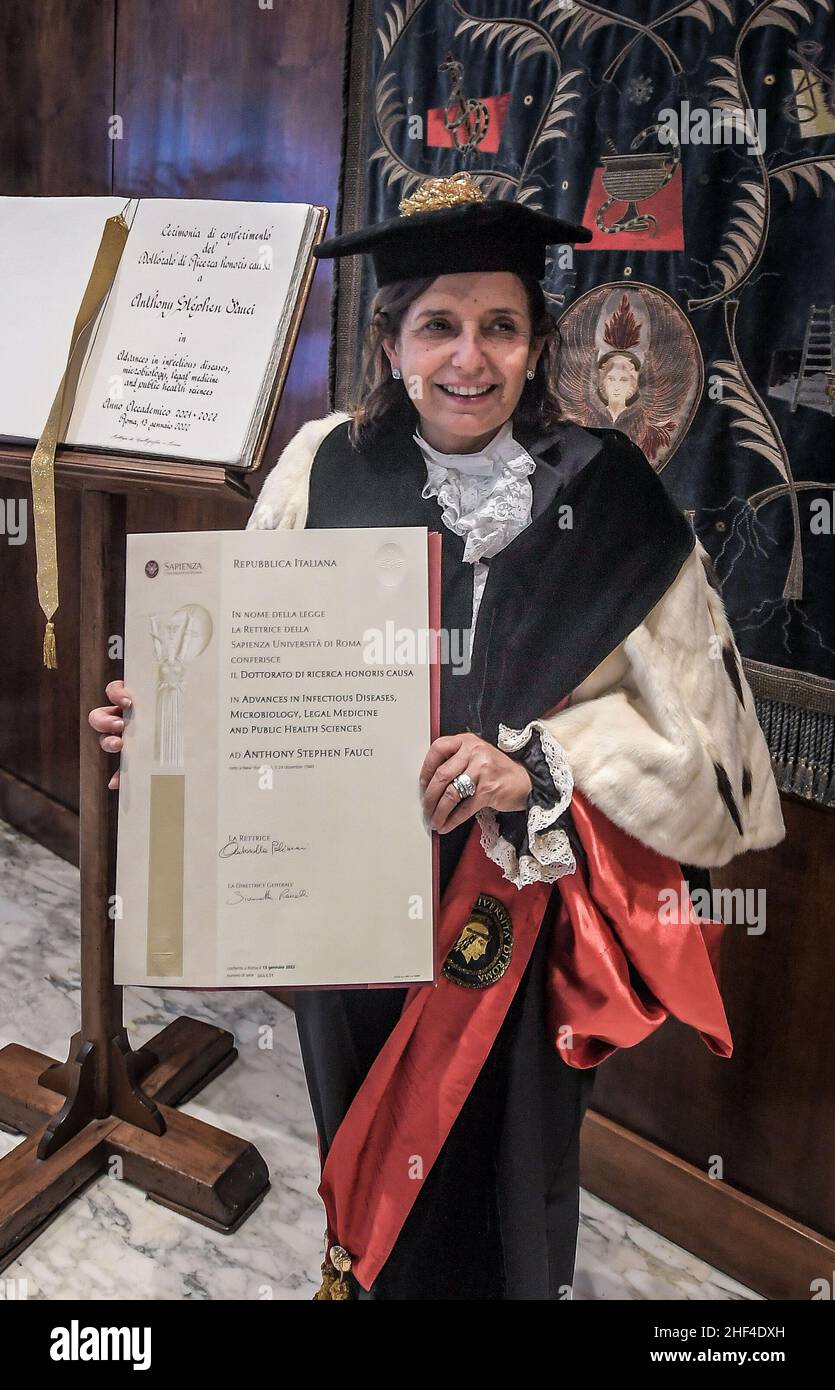 Rome, Italy. 13th Jan, 2022. Rome, University of La Sapienza Doctorate ...