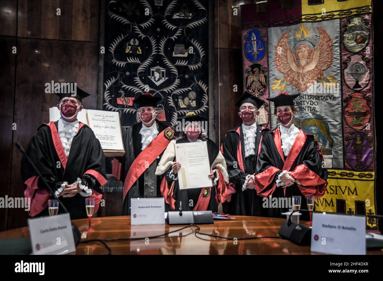 Rome, Italy. 13th Jan, 2022. Rome, University of La Sapienza Doctorate ...