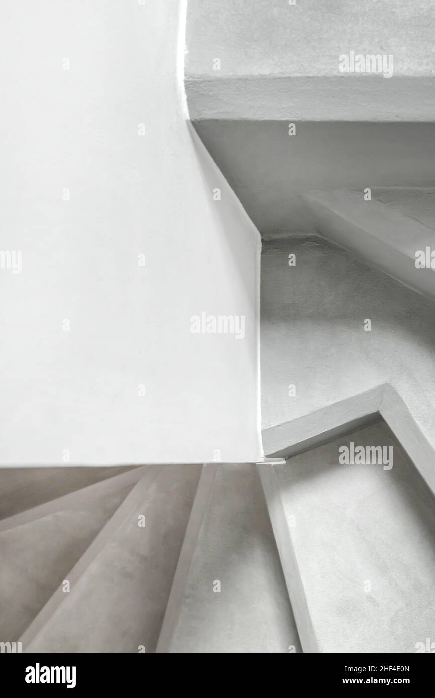Modern concrete stairs. Top view of modern architecture detail Stock ...