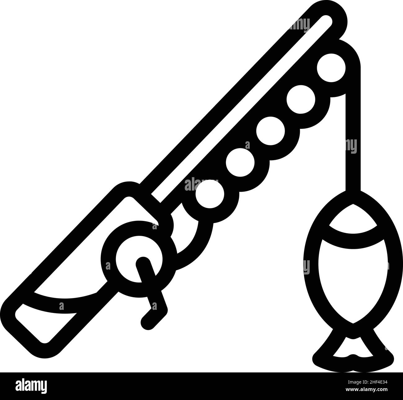 Small fishing rod icon outline vector. Winter lake. Frozen river Stock ...